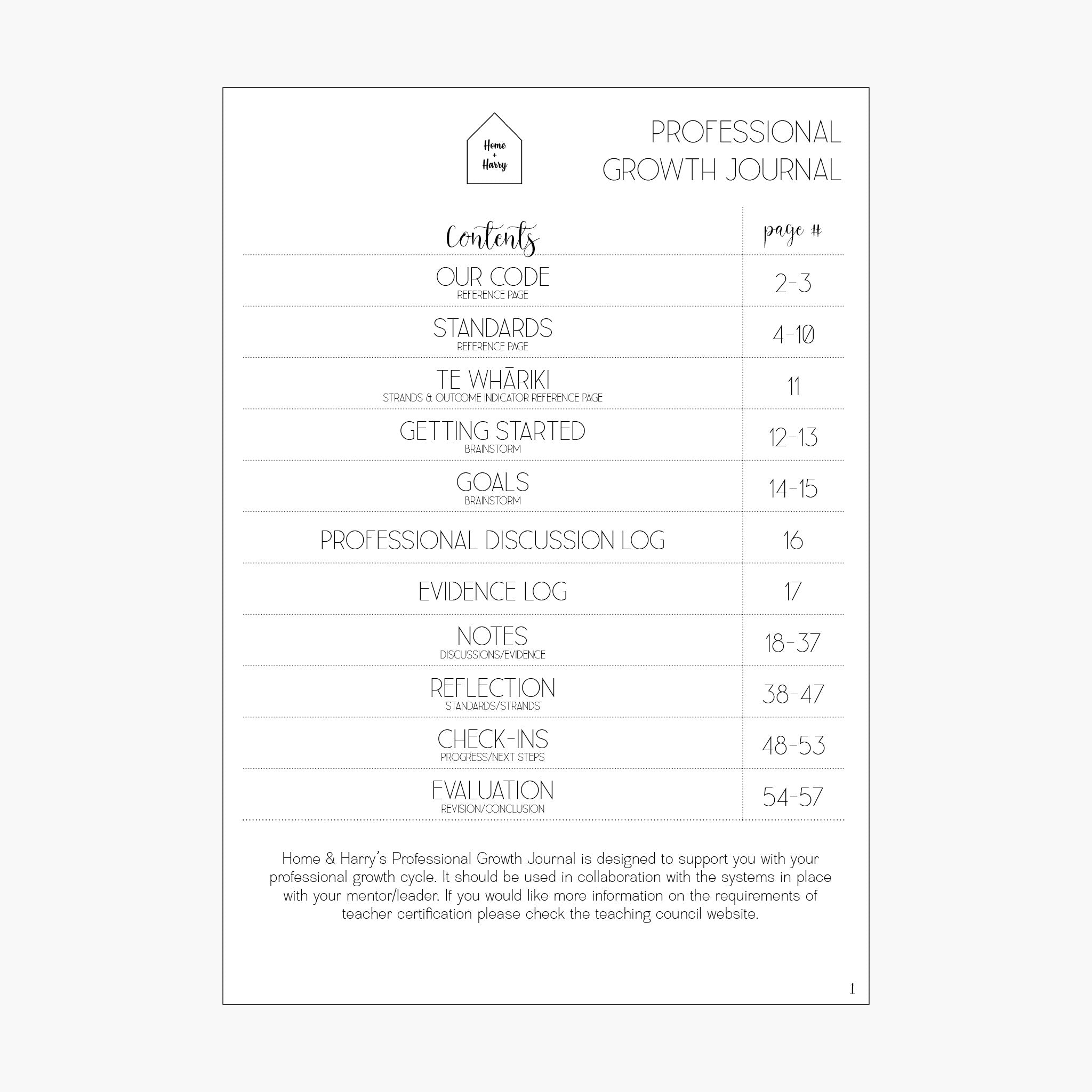 Professional Growth Journal – Home & Harry NZ